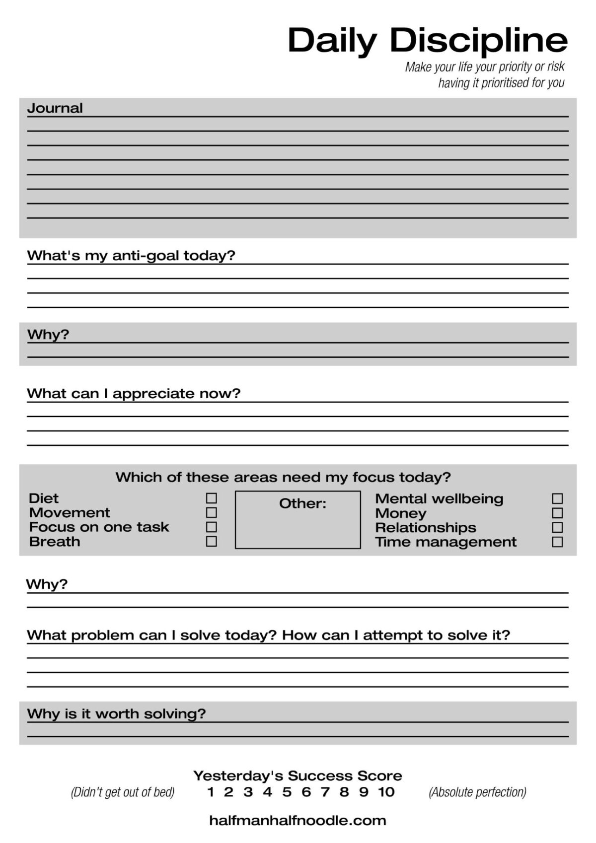 Daily Discipline - Half Man Half Noodle